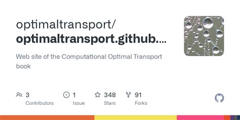 Github Optimaltransport Web Site Of The