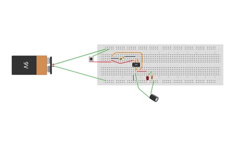 circuit design 555 flashing led tinkercad