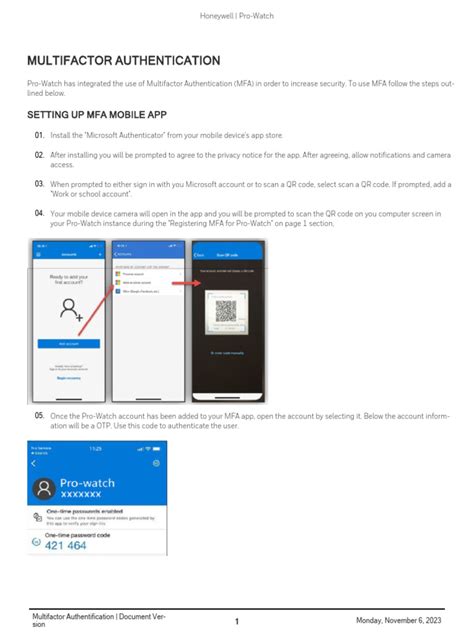 Pro Watch Multifactor Authentication User Guide Pdf Mobile App Authentication