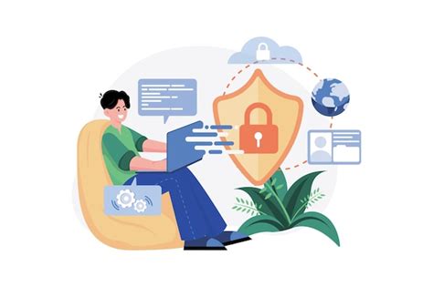 premium vector cyber security developer illustration concept