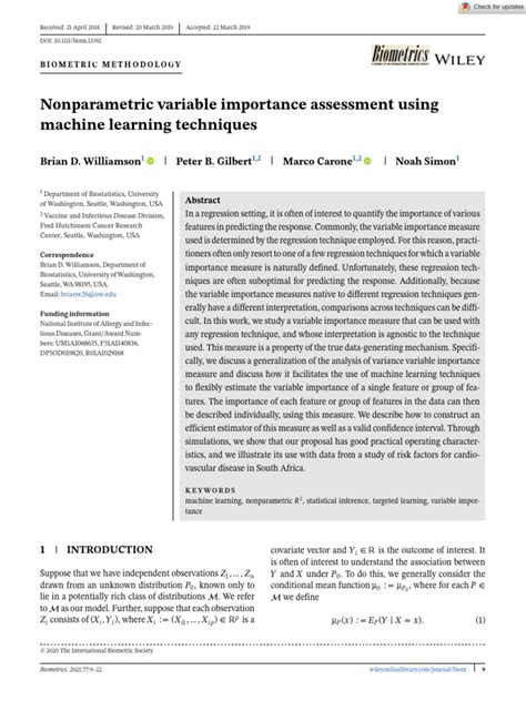Biometrics 2020 Williamson Nonparametric Variable Importance