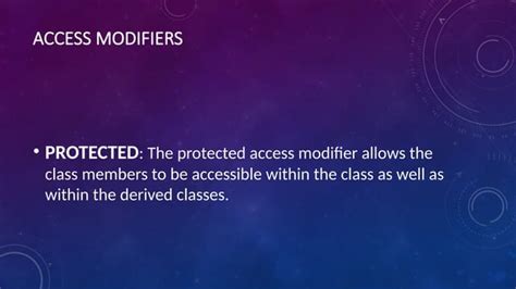 Access Specifiers And Access Modifiers In C Pptx