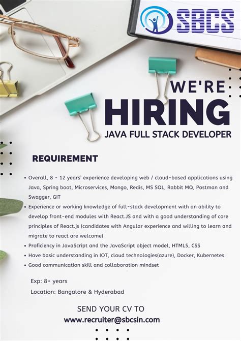 sbcs india on linkedin hiring javafullstackdeveloper bangalorejobs