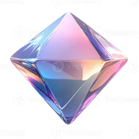 Iridescent Glass Gemstone Abstract Shape Design 55778280 Png