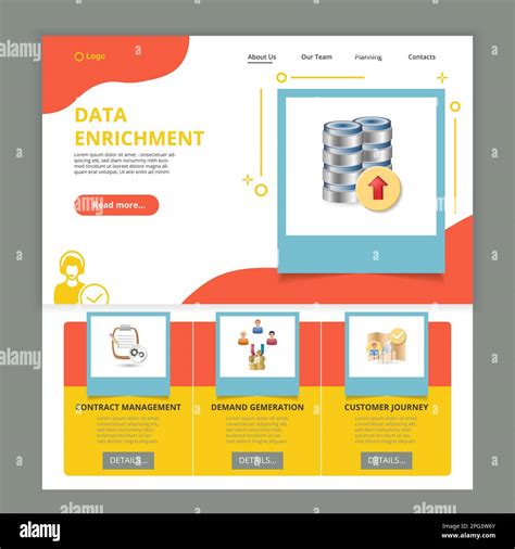 Data Enrichment Flat Landing Page Website Template Contract Management Demand Generation