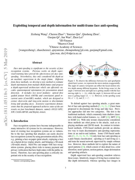 exploiting temporal and depth information for multi frame face anti