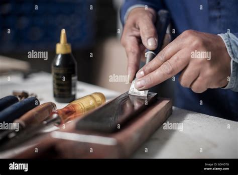 Male Using Wood Chisel Hi Res Stock Photography And Images Alamy