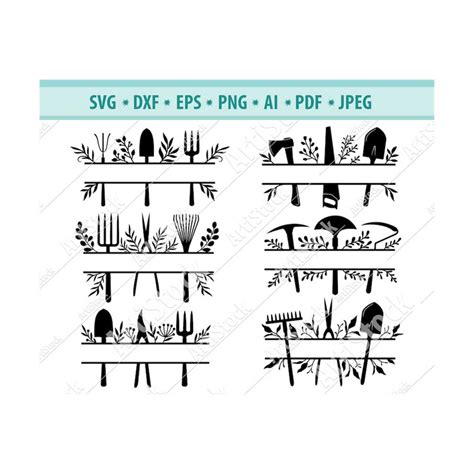Split Garden Tools Svg Farmhouse SVG Garden Tools SVG Gar Inspire Uplift