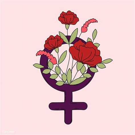 Woman Symbol With Flowers And Leaves Vector Free Image By Rawpixel