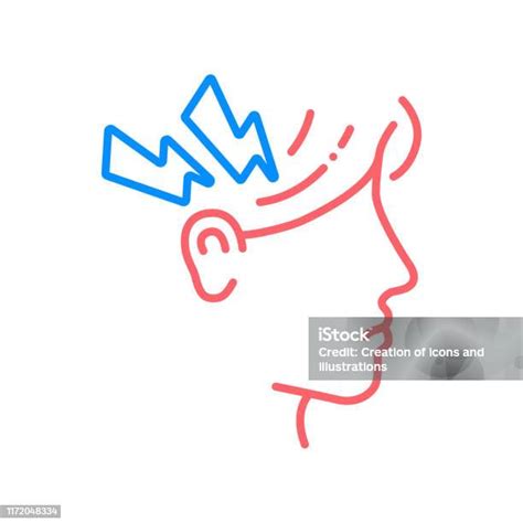 알레르기 증상 라인 색상 아이콘입니다 두통 개념 독감 질병 감기 증상 웹 페이지 모바일 앱 버튼 로고에 대한 로그인 감기와