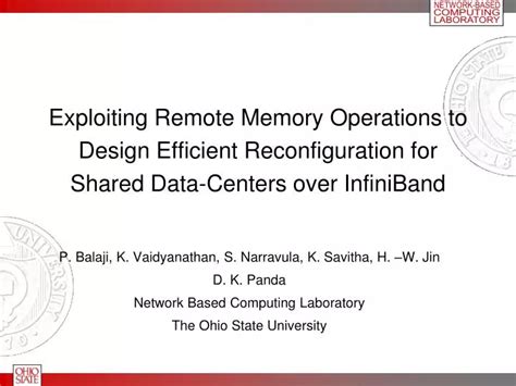 Ppt Exploiting Remote Memory Operations To Design Efficient Reconfiguration For Shared Data