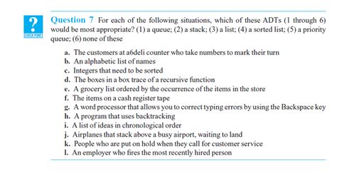 solved question 7 for each of the following situations