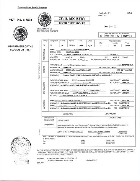 Birth Certificate Translation Template Uscis Toptemplate My Id