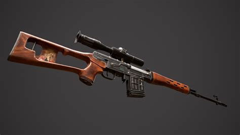 Svd Dragunov Sniper Rifle Low Poly 3d Model Cgtrader