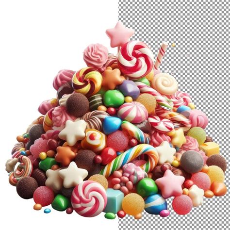 Premium Psd Candy Wonderland Explore Realistic Isolated Sweet Delights