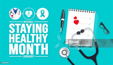 1월은 전국 건강의 달 배경 템플릿입니다 휴일 개념 배경 배너 플래카드 카드 및 포스터 디자인 템플릿 텍스트 비문 및 표준 색상 벡터 9월에 대한 스톡 벡터 아트 및 기타
