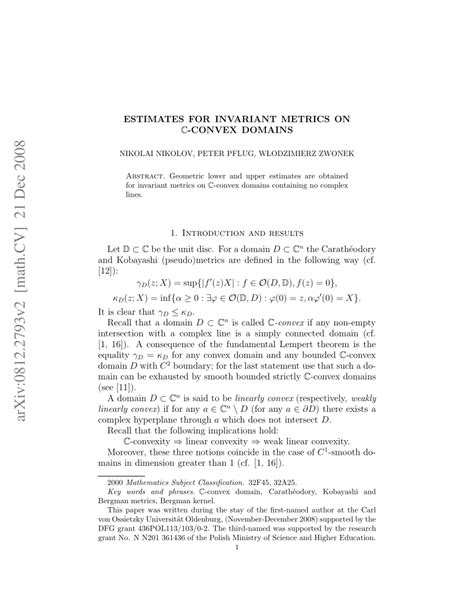 pdf estimates for invariant metrics on ℂ convex domains
