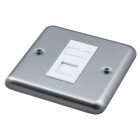 Singlegang Metal Faceplate With 1 Cat6 UTP Module Module Cat6 Modules Outlets