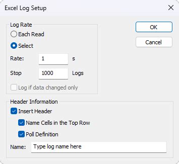 Modbus Poll Excel Log