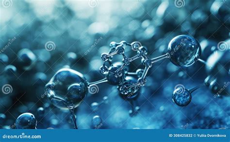 Scientific Backdrop Molecular Structure At Atomic Level Dark Blue Background Medical