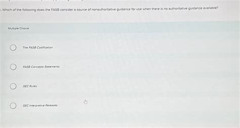 Solved Which Of The Following Does The Fasb Consider A