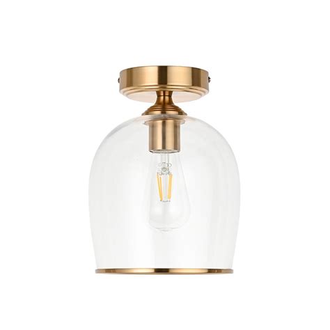 Aged Brass And Clear Glass Flush E2 49858 E2 Home Lighting