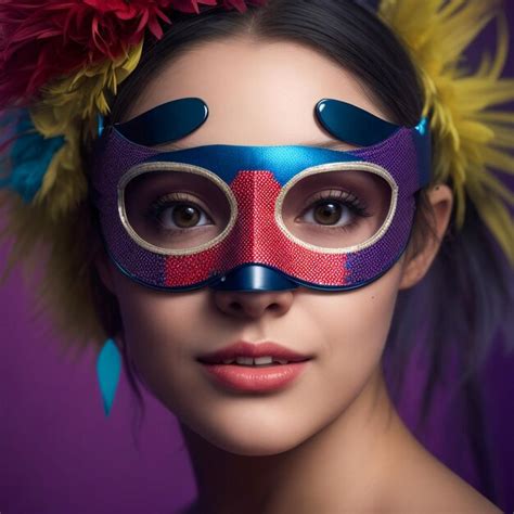 Premium Photo Masked Woman Celebrating Carnival Festival
