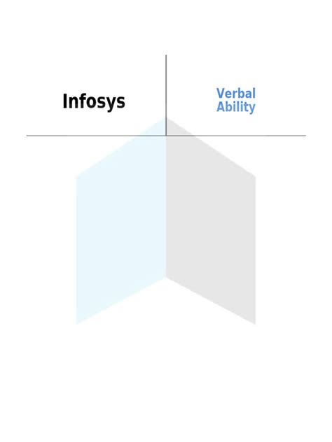 Infosys Verbal Ability Practice Set 1 1a483dae Pdf Career And Growth