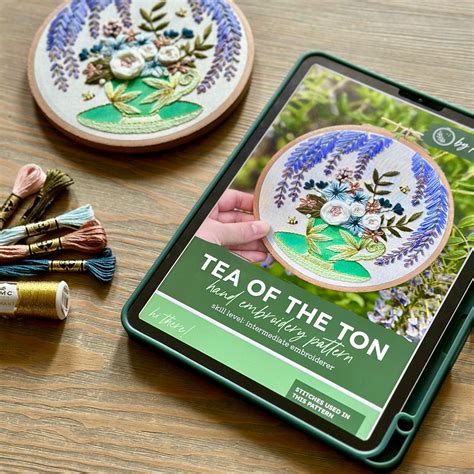 Bridgerton Embroidery Pattern Tea Of The Ton Intermediate Embroidery