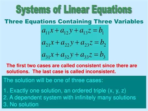 PPT Systems Of Linear Equations PowerPoint Presentation Free Download ID