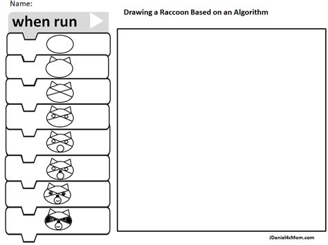 How To Draw A Raccoon With An Algorithm Worksheets Jdaniel4s Mom