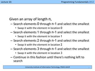 Array Sorting PPTX Programming Languages Computing