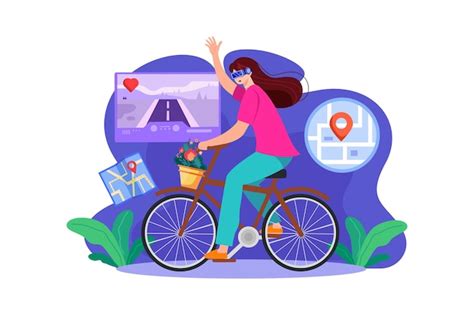 Ragazza Che Fa Shopping Virtuale Vettore Premium