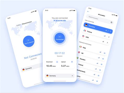 VPN Mobile App UI Design Behance VPN Mobile App UI Design Behance