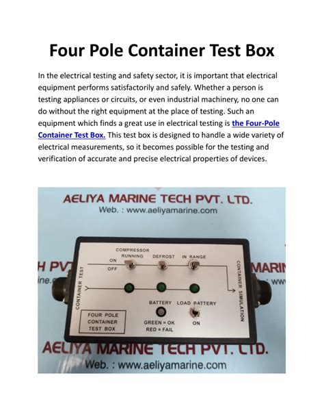 ppt four pole container test box powerpoint presentation free