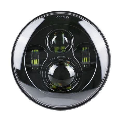 Eagle Lights Value Line Black 7 Round Led Headlight For Harley