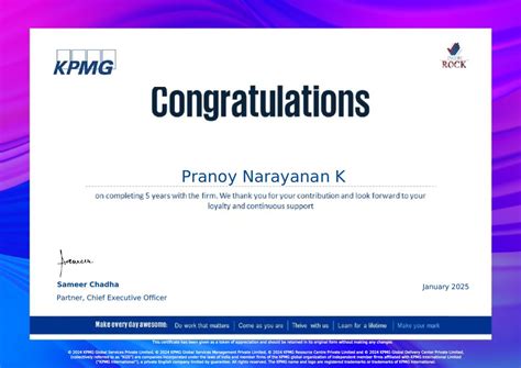 Pranoy Narayanan K On Linkedin 5 Years At Kpmg 💙 14 Comments
