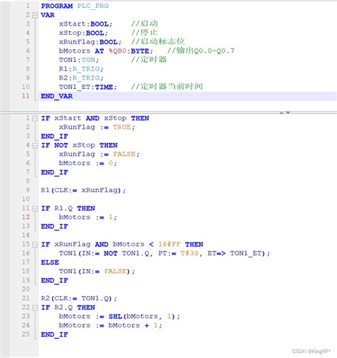plc中st编程——多台电机间隔启动 st语言延时 csdn博客