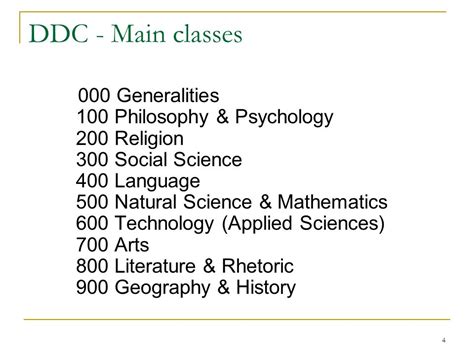 Ddc 10 Main Class Table With Full Details 44 Off Ddc 10 Main Class Table With Full Details 44 Off