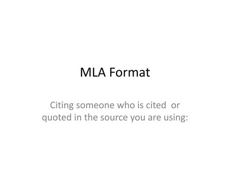 Mla Format Quoting A Quote PPTX