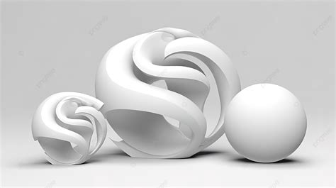 Three Dimensional Graphics Set In Pure White Background Platform