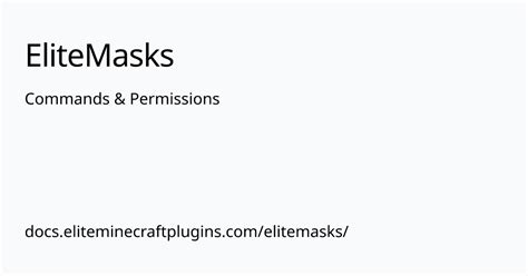 Commands And Permissions Elitemasks