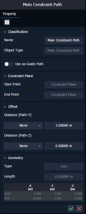 Main Constraint Path Property Midas Support