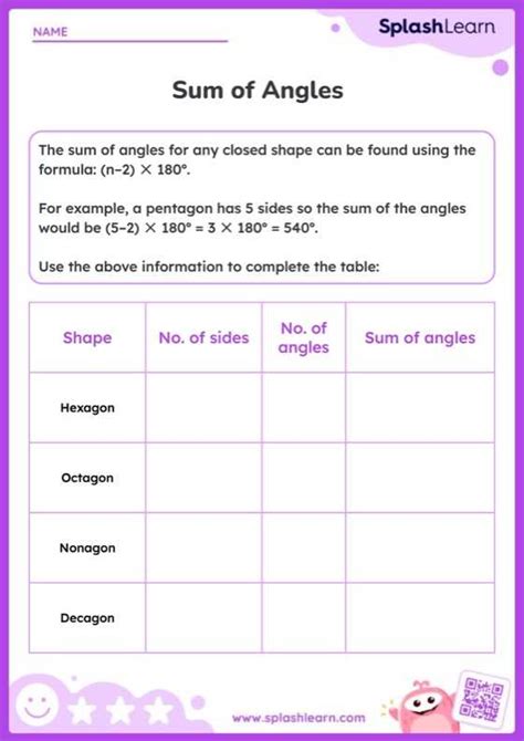 sum of angles math worksheets splashlearn