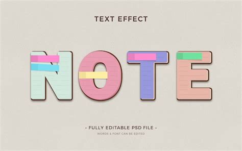Premium Psd Notes Text Effect