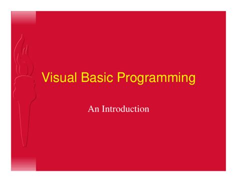 Pdf Visual Basic Programming