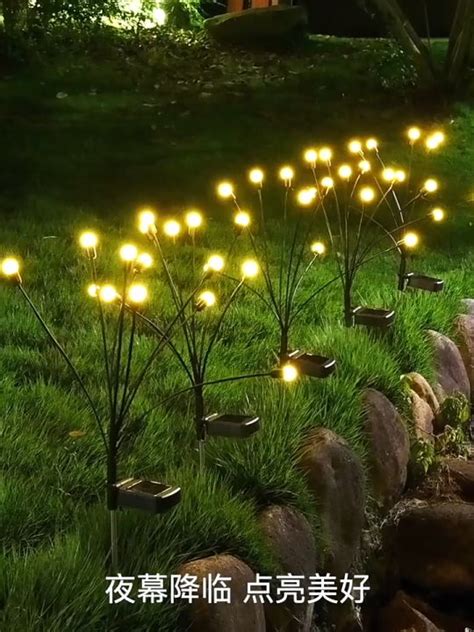 ไฟสวนโซล่าเซลล์ โคมไฟพลังงานแสงอาทิตย์ รูปหิ่งห้อย 8led ไฟตกแต่งสวน ไฟโซล่าเซลล์ สําหรับตกแต่ง