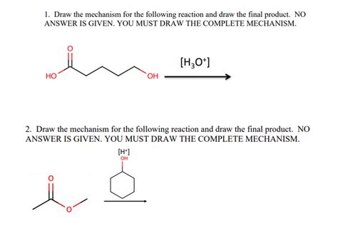 Solved Draw The Mechanism For The Following Reaction And Chegg