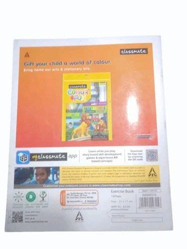 Laminated Paper Cover Perfect Bound Classmate Exercise Notebook Sheet Size 21x17cm Lxw At