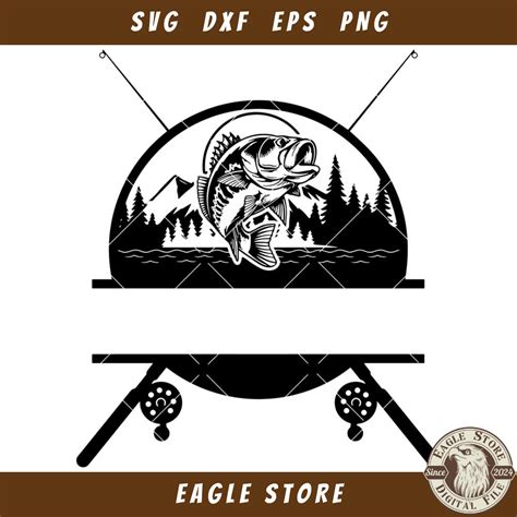 Bass Fishing Name Svg Bass Fishing Monogram Svg Bass Svg Inspire Uplift